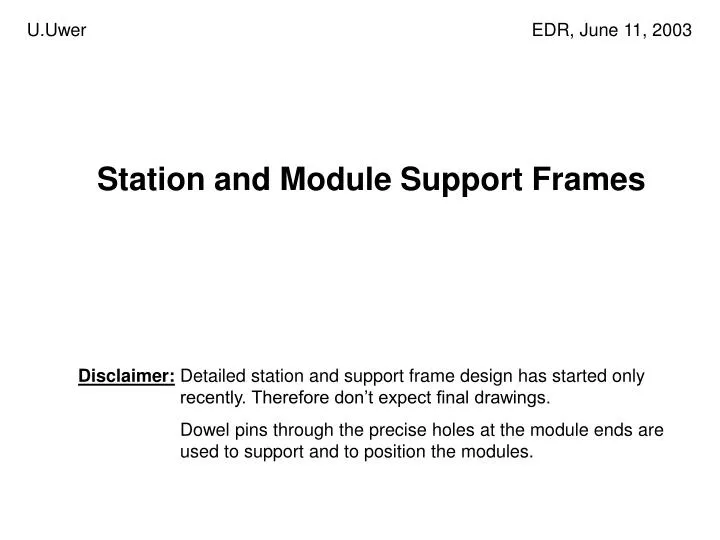 PPT - Station and Module Support Frames PowerPoint Presentation, free ...