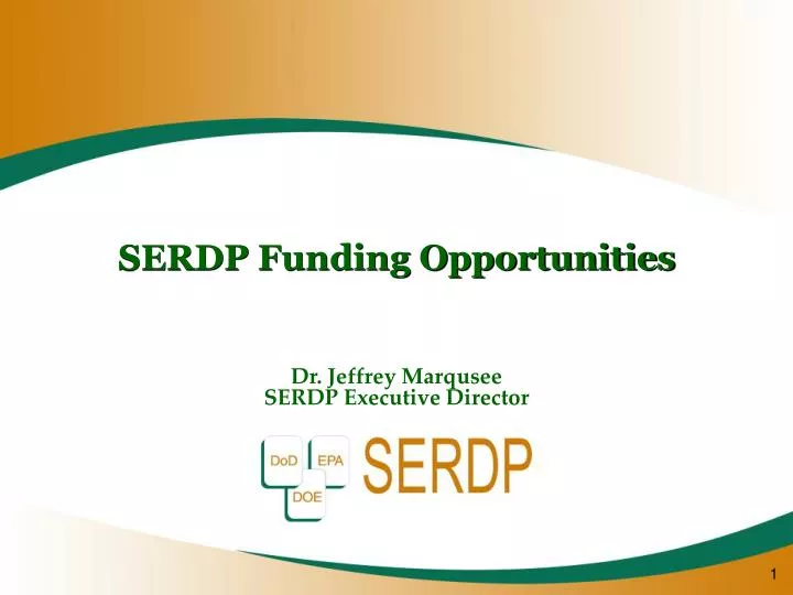 PPT - SERDP Funding Opportunities PowerPoint Presentation, free ...
