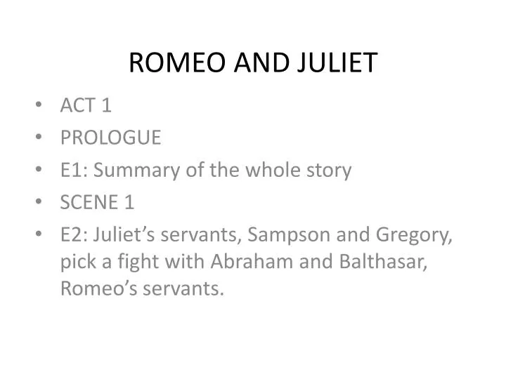 PPT - ROMEO AND JULIET PowerPoint Presentation, free download - ID:6879125