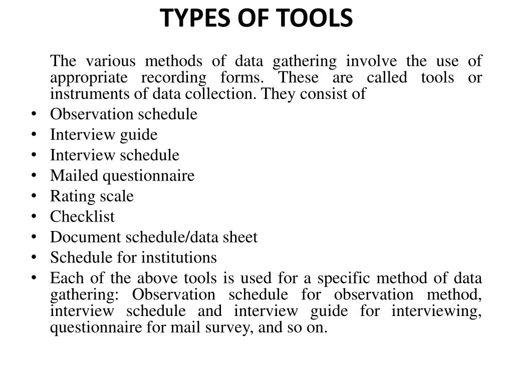 PPT - Seminar topic : Types of data collection tools By D. Giddaiah ...