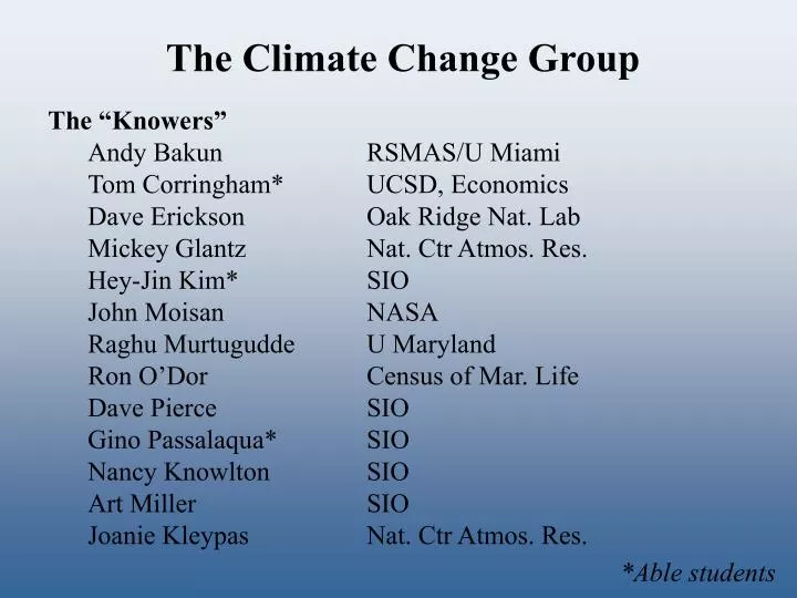 PPT - The Climate Change Group PowerPoint Presentation, free download ...