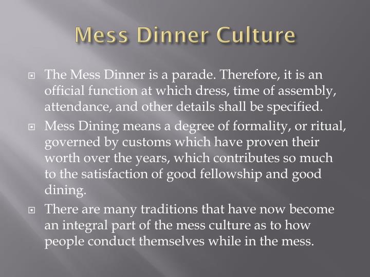 PPT - Mess Dinner Etiquette PowerPoint Presentation - ID:6880284