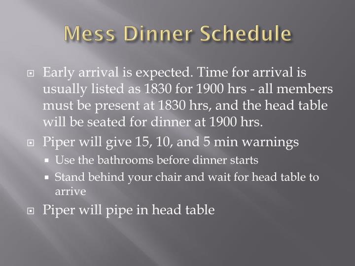 PPT - Mess Dinner Etiquette PowerPoint Presentation - ID:6880284