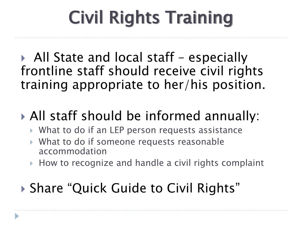 PPT - Civil Rights Compliance in the Child Nutrition Programs ...