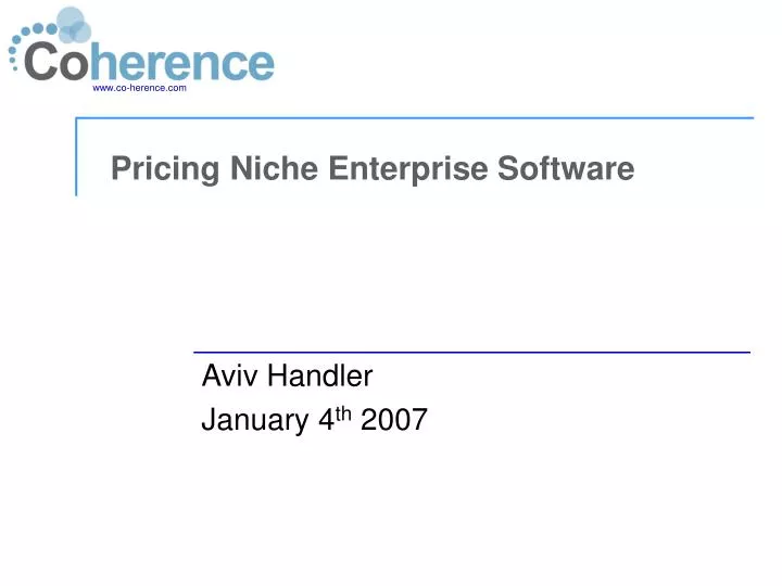 PPT - Pricing Niche Enterprise Software PowerPoint Presentation, free ...