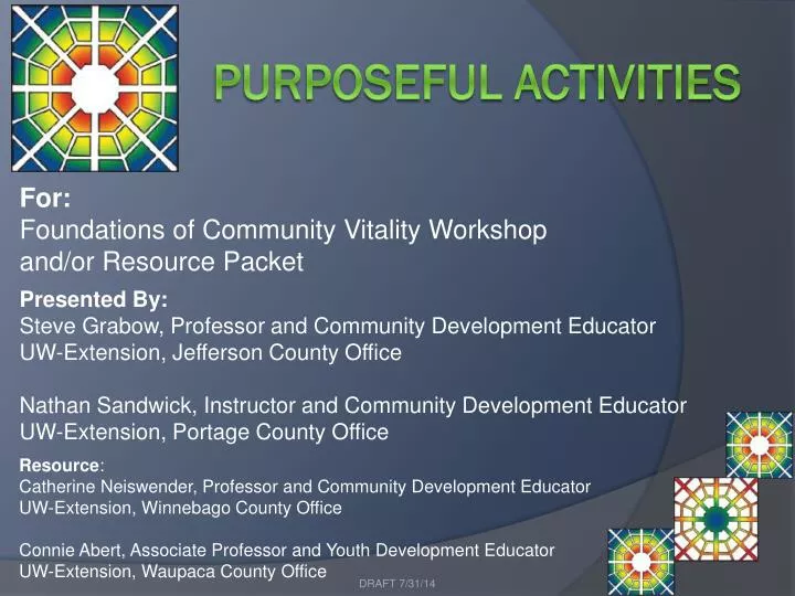 PPT - Purposeful Activities PowerPoint Presentation, free download - ID ...