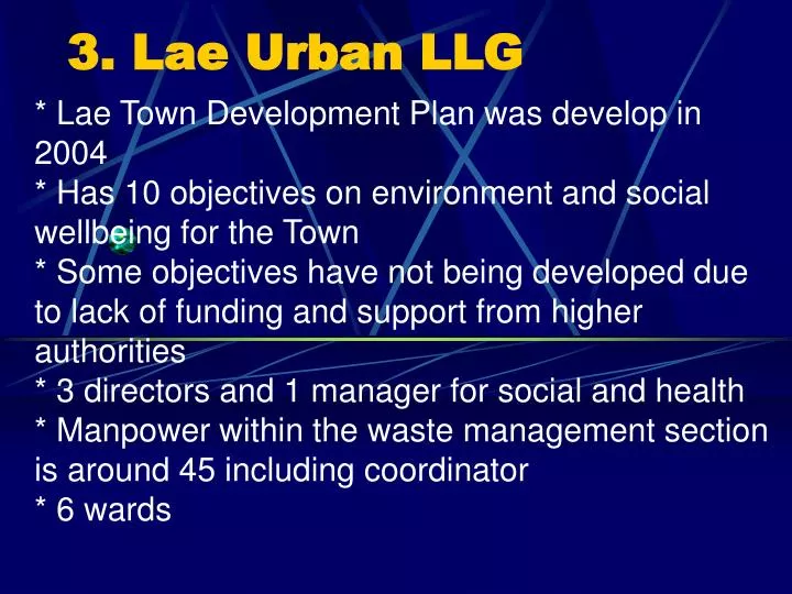 PPT - 3. Lae Urban LLG PowerPoint Presentation, free download - ID:6880869