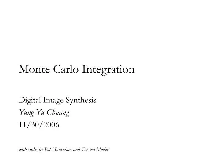 PPT - Monte Carlo Integration PowerPoint Presentation, free download ...