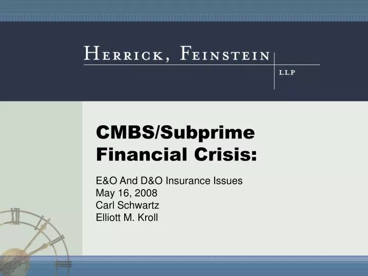 PPT - CMBS/Subprime Financial Crisis: PowerPoint Presentation, free ...