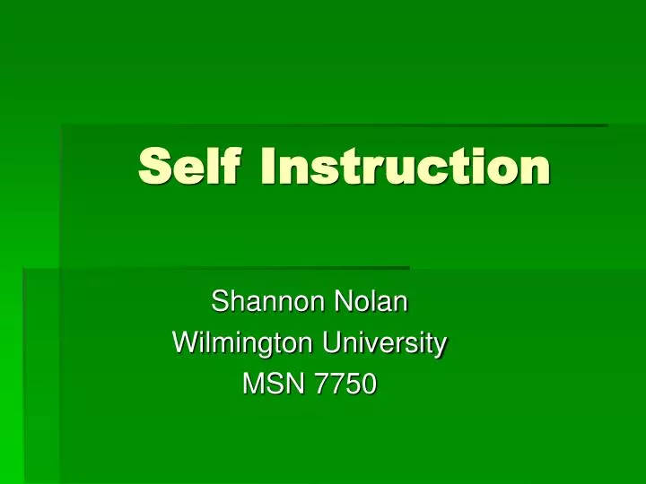 PPT - Self Instruction PowerPoint Presentation, free download - ID:6881429