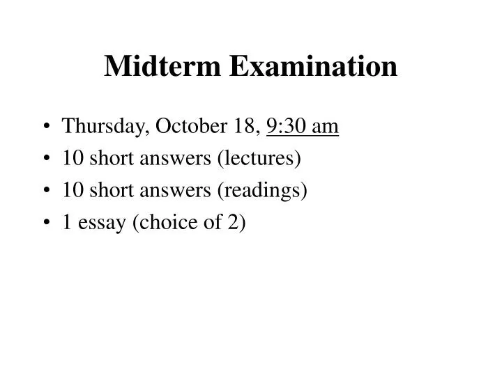 PPT - Midterm Examination PowerPoint Presentation, free download - ID ...