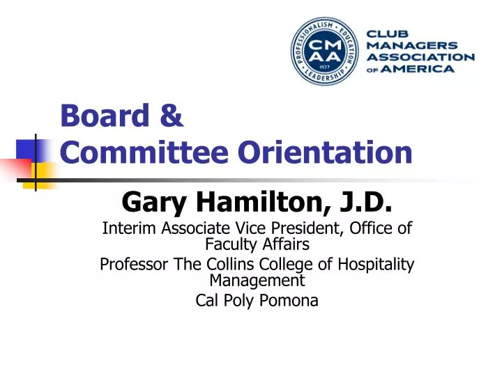 PPT - Board & Committee Orientation PowerPoint Presentation, free ...