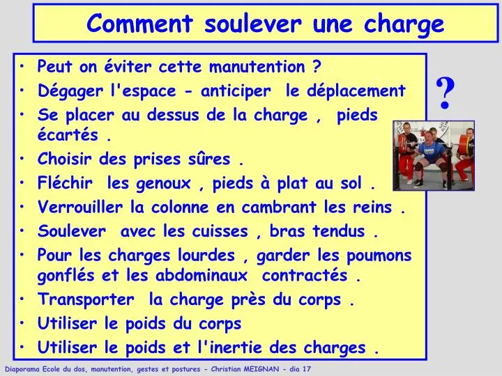PPT - Comment soulever une charge PowerPoint Presentation, free ...