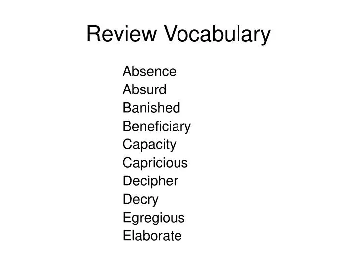 PPT - Review Vocabulary PowerPoint Presentation, free download - ID:6883074