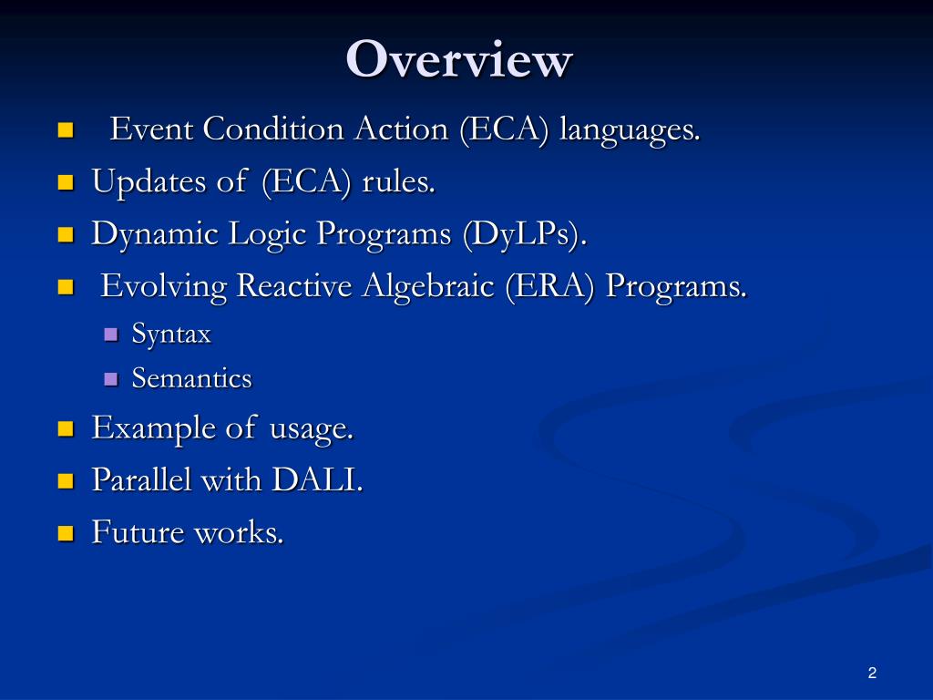 Ppt An Event Condition Action Logic Programming Language Powerpoint