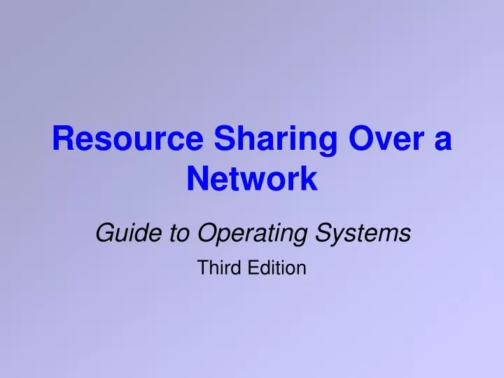 PPT - Resource Sharing Over a Network PowerPoint Presentation, free ...