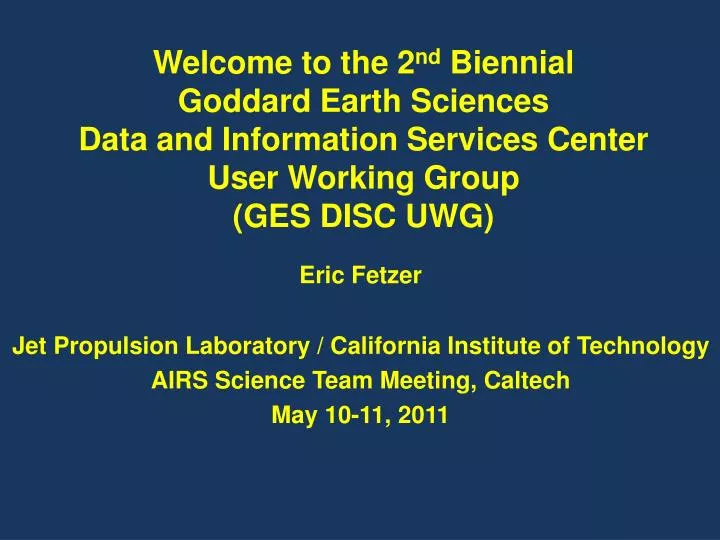 PPT - Eric Fetzer Jet Propulsion Laboratory / California Institute of ...