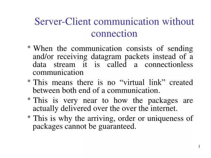 PPT - Server-Client communication without connection PowerPoint ...