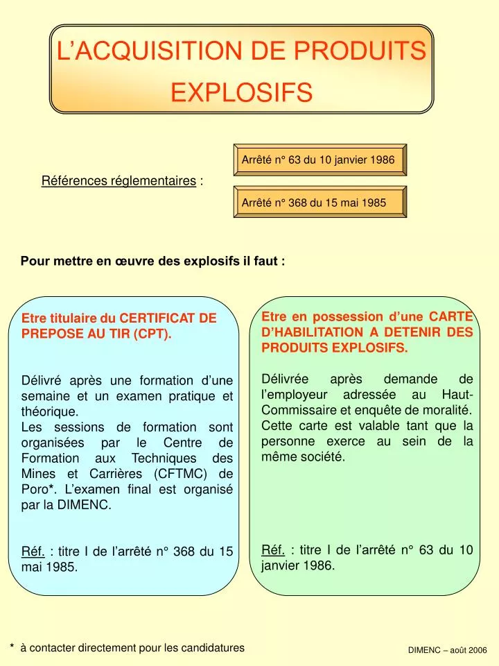 PPT - L’ACQUISITION DE PRODUITS EXPLOSIFS PowerPoint Presentation, free ...