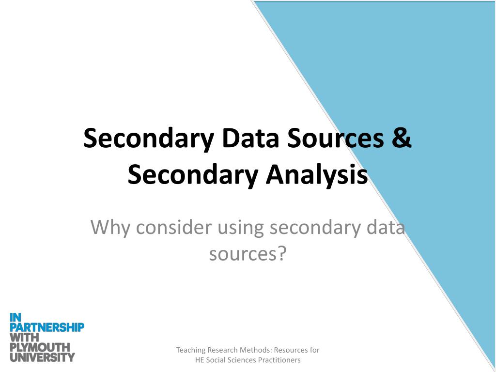 PPT Secondary Data Sources Secondary Analysis PowerPoint 