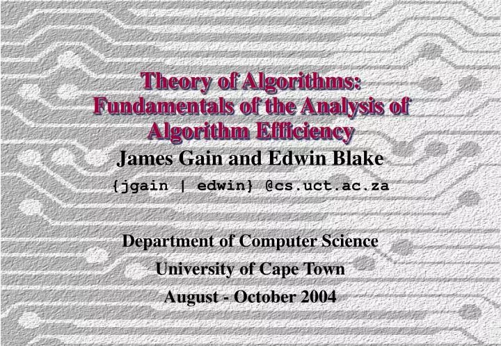 Ppt Theory Of Algorithms Fundamentals Of The Analysis Of Algorithm Efficiency Powerpoint