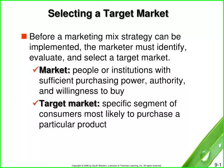 PPT - Selecting a Target Market PowerPoint Presentation, free download ...