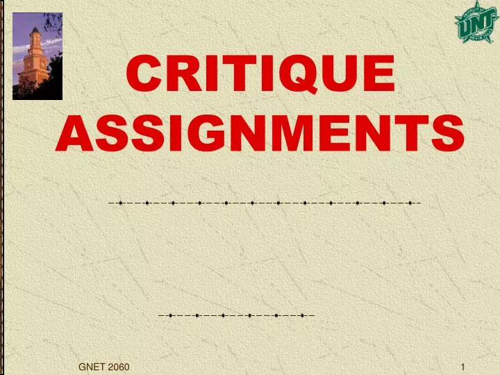 PPT - CRITIQUE ASSIGNMENTS PowerPoint Presentation, free download - ID ...