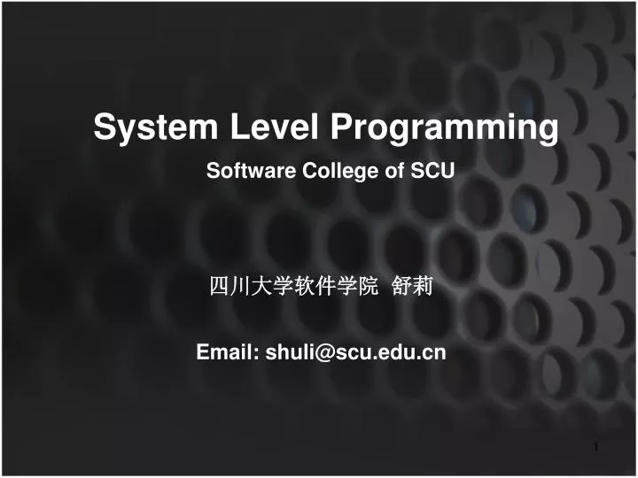PPT - System Level Programming Software College of SCU PowerPoint ...