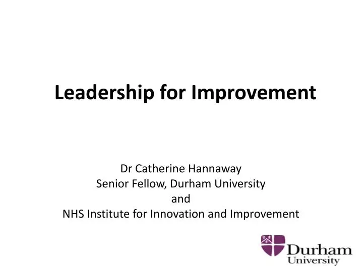 PPT - Leadership for Improvement PowerPoint Presentation, free download ...