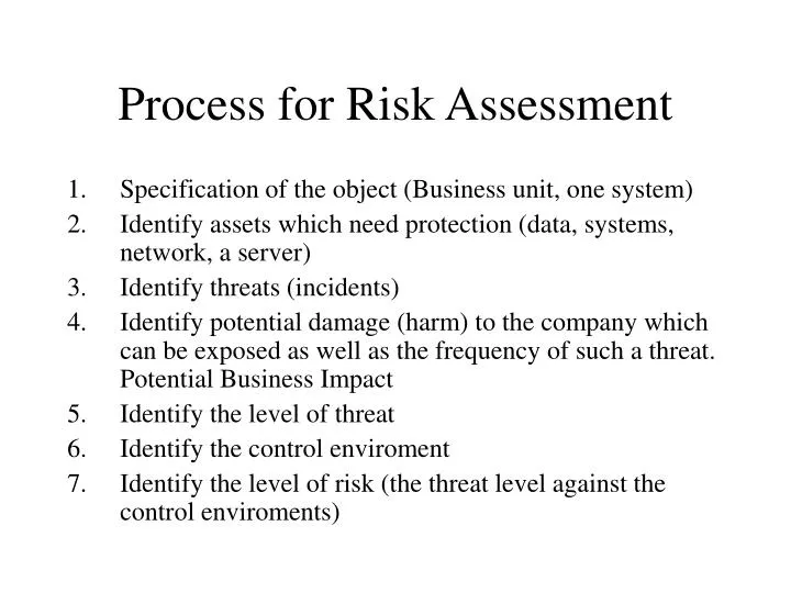 PPT - Process for Risk Assessment PowerPoint Presentation, free ...