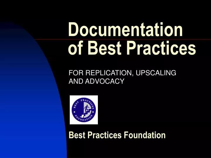 PPT - Documentation of Best Practices PowerPoint Presentation, free ...