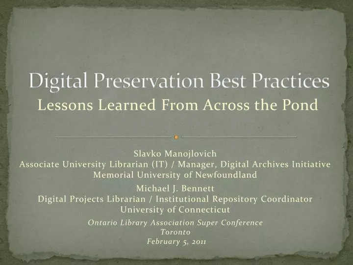 PPT - Digital Preservation Best Practices PowerPoint Presentation, free ... PPT - Digital Preservation Best Practices PowerPoint Presentation, free ...