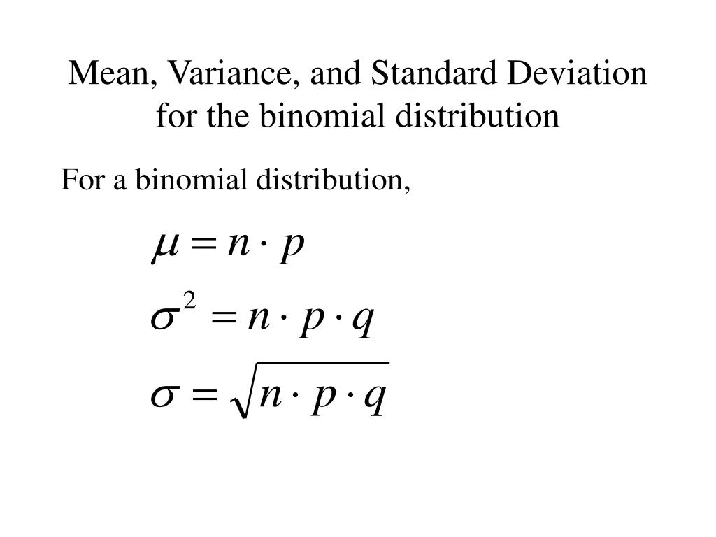 Find Mean And Standard Deviation Of Binomial Distribution Slides Star