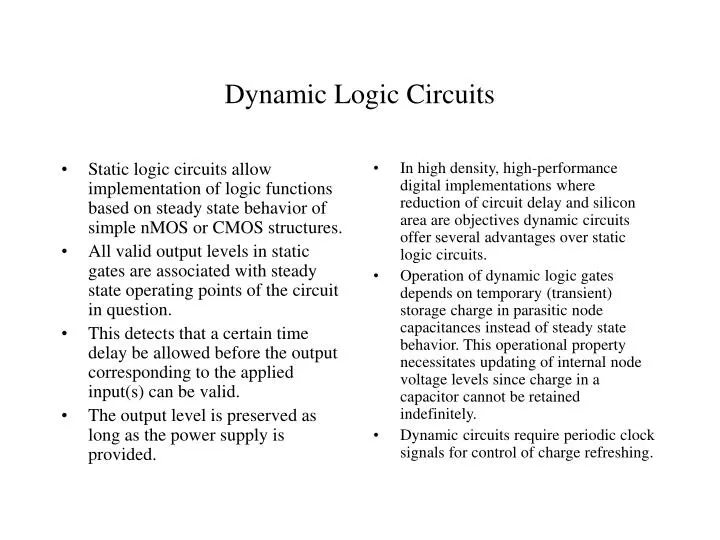 PPT - Dynamic Logic Circuits PowerPoint Presentation, free download ...