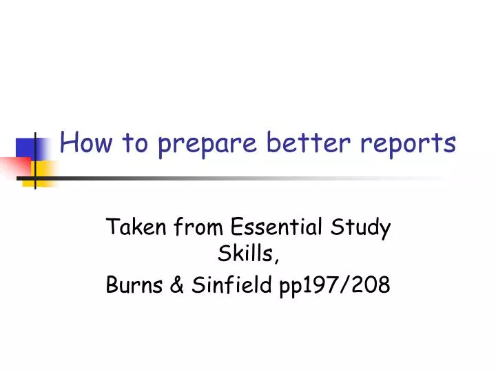 PPT - How to prepare better reports PowerPoint Presentation, free ...