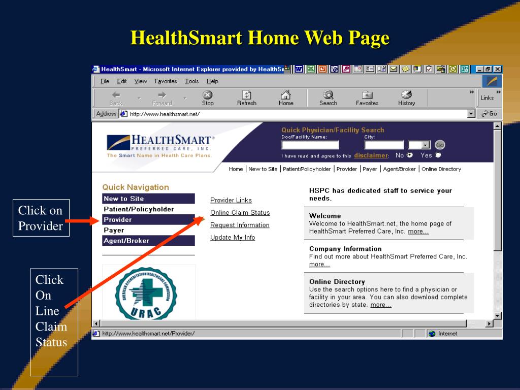 PPT - Access Your HealthSmart Claim Status and Repricing Information ...