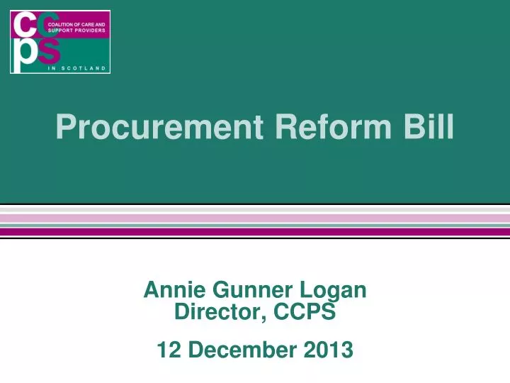PPT - Procurement Reform Bill PowerPoint Presentation, free download ...