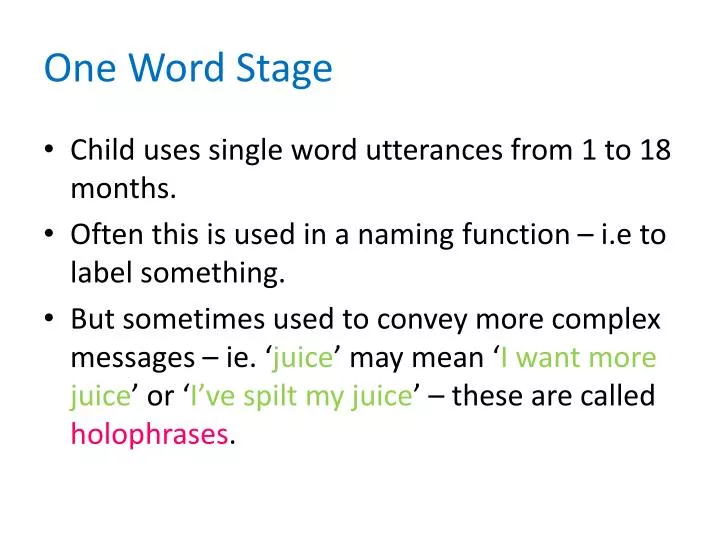 PPT - One Word Stage PowerPoint Presentation, free download - ID:6891094