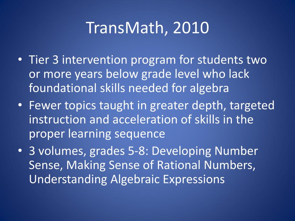 PPT - Special Education Secondary Math Intervention Committee 2009-2010 ...
