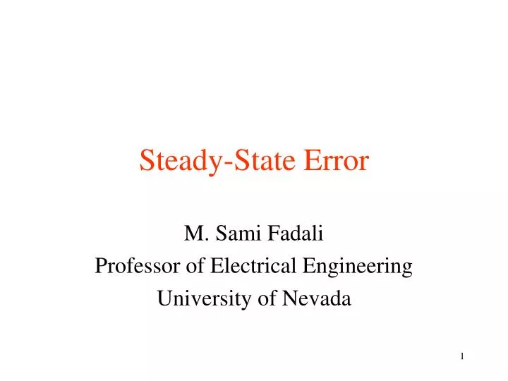 Ppt Steady State Error Powerpoint Presentation Free Download Id 3127