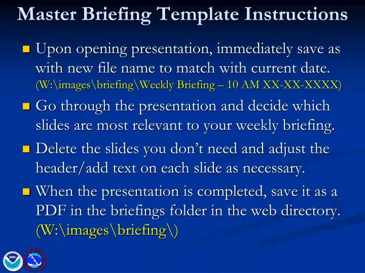 PPT - Master Briefing Template Instructions PowerPoint Presentation ...