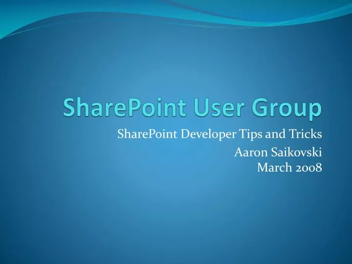 PPT - SharePoint User Group PowerPoint Presentation, free download - ID ...