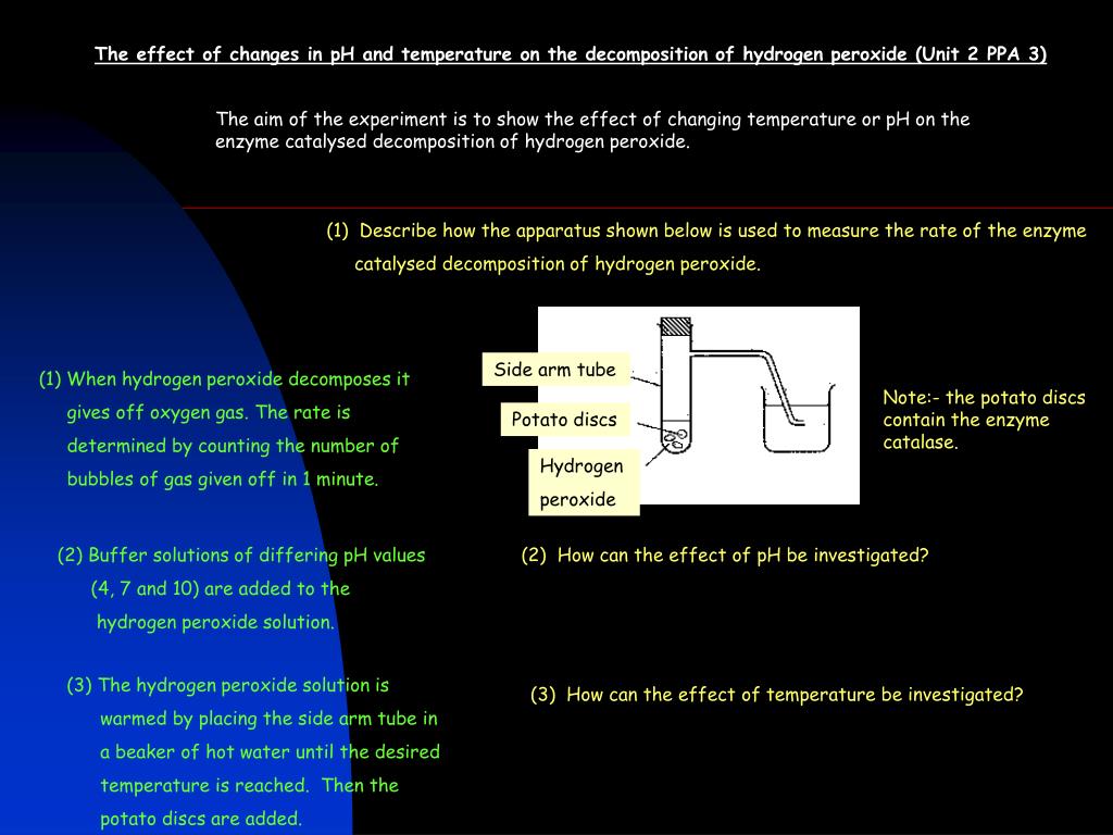 PPT - (1) When hydrogen peroxide decomposes it gives off oxygen gas ...