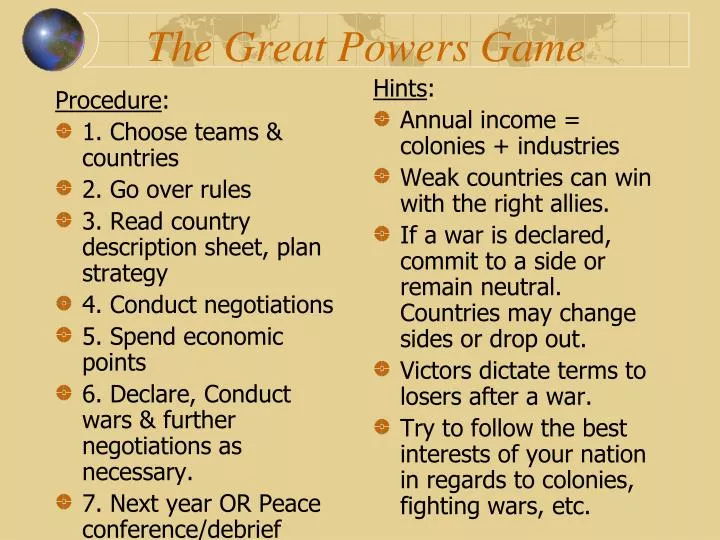 PPT - The Great Powers Game PowerPoint Presentation, free download - ID ...