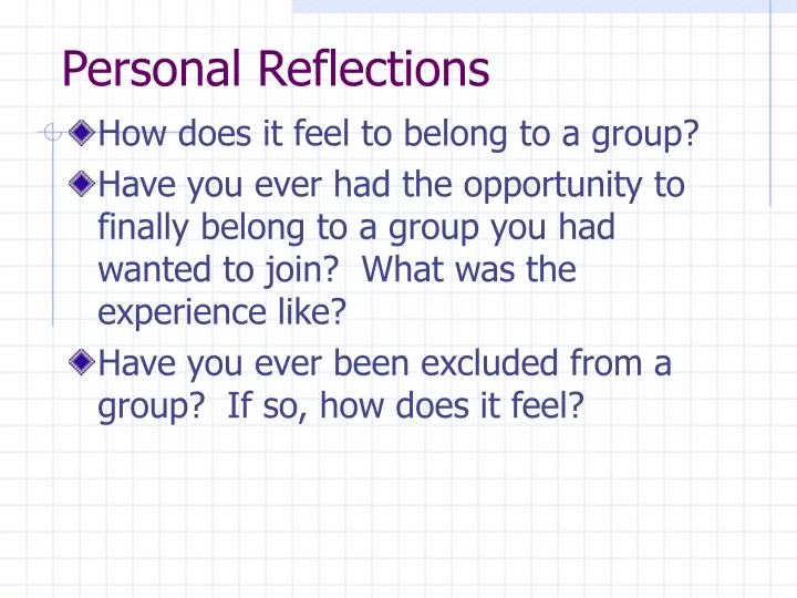 PPT - Personal Reflections PowerPoint Presentation, free download - ID ...