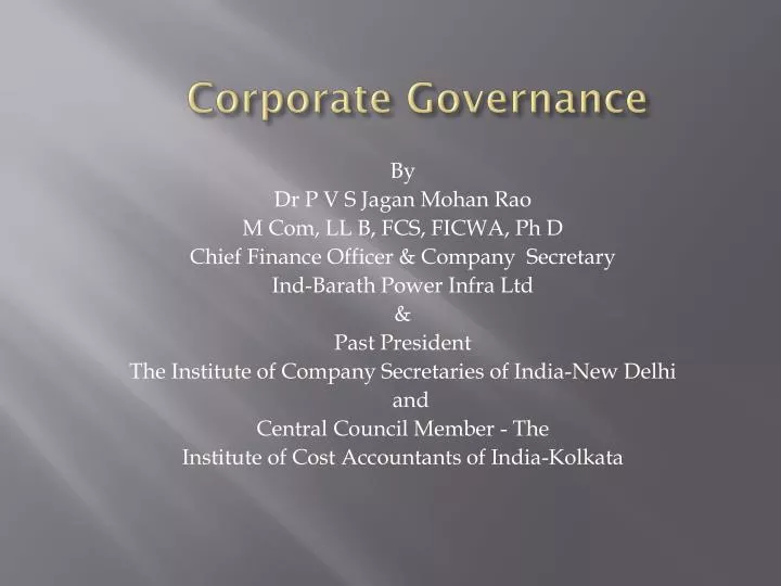PPT - Corporate Governance PowerPoint Presentation, free download - ID ...