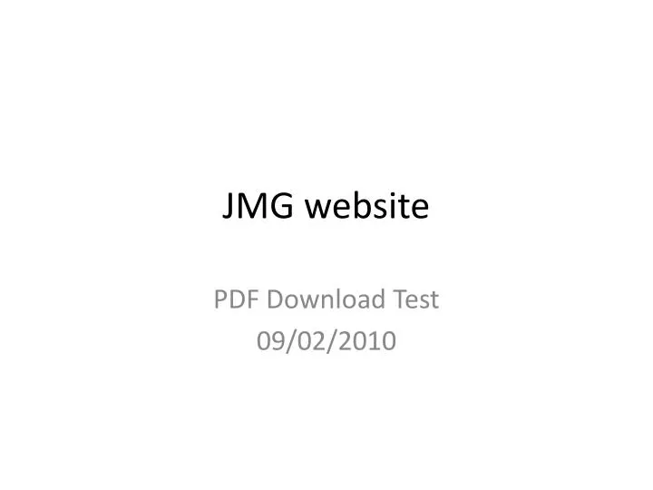 PPT - JMG website PowerPoint Presentation, free download - ID:6894927