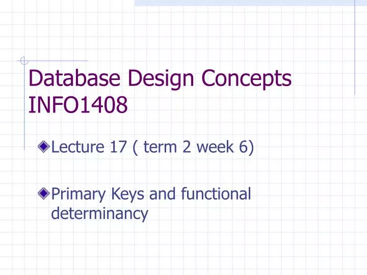 PPT - Database Design Concepts INFO1408 PowerPoint Presentation, free ...