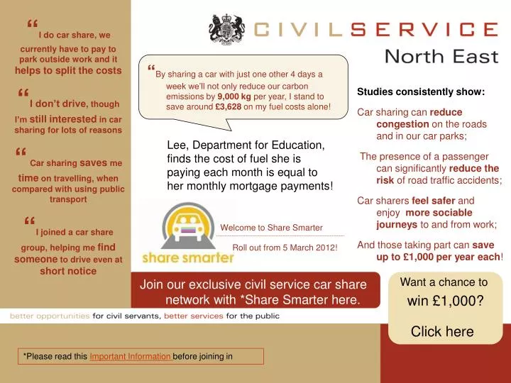 PPT - Join our exclusive civil service car share network with *Share ...
