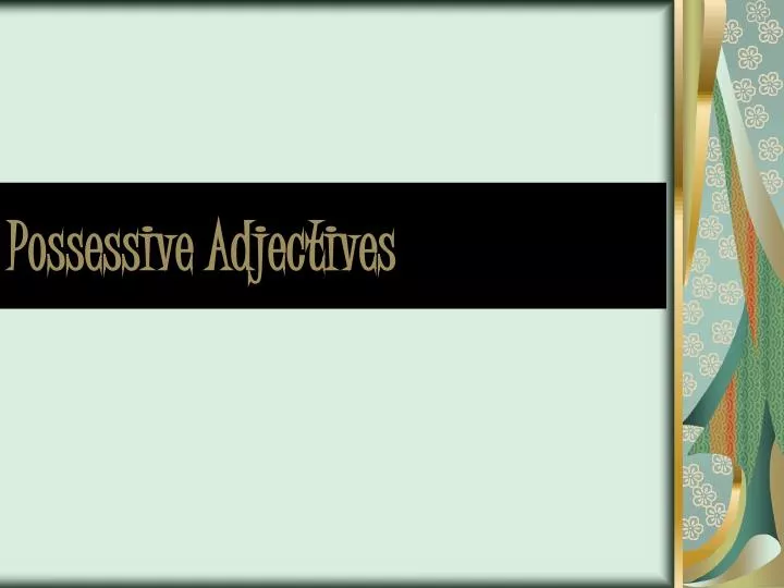 PPT - Possessive Adjectives PowerPoint Presentation, free download - ID ...